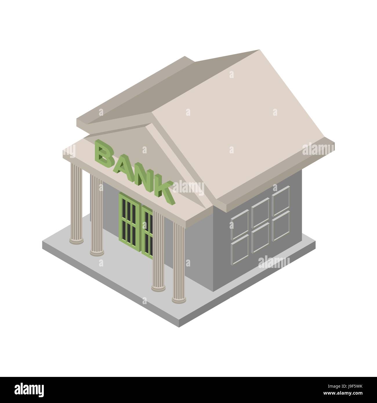 Bank building Isometric isolated. Financial building on white ...