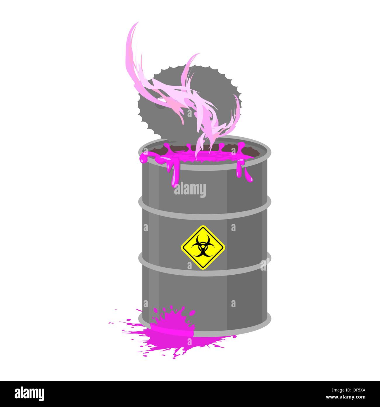 Radioactive waste barrel. Toxic refuse keg. Poisonous liquid cask ...