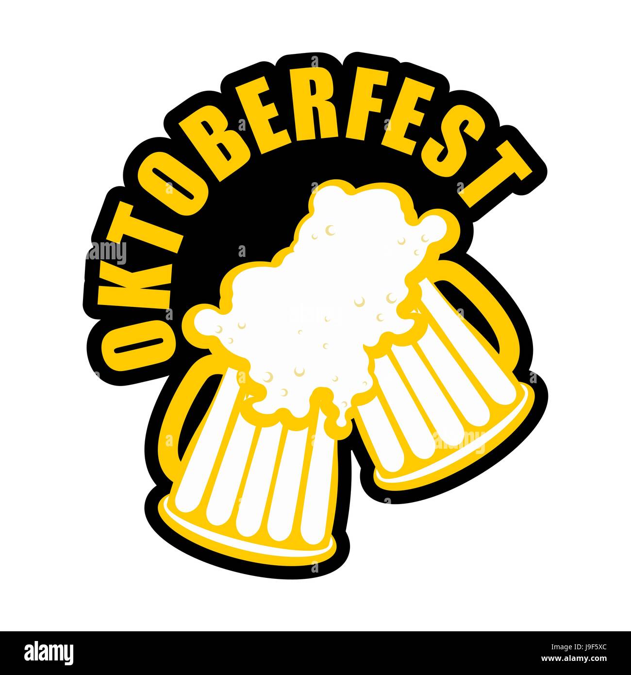 Oktoberfest beer mugs clink logo. Drinking alcohol sign. Emblem for ...