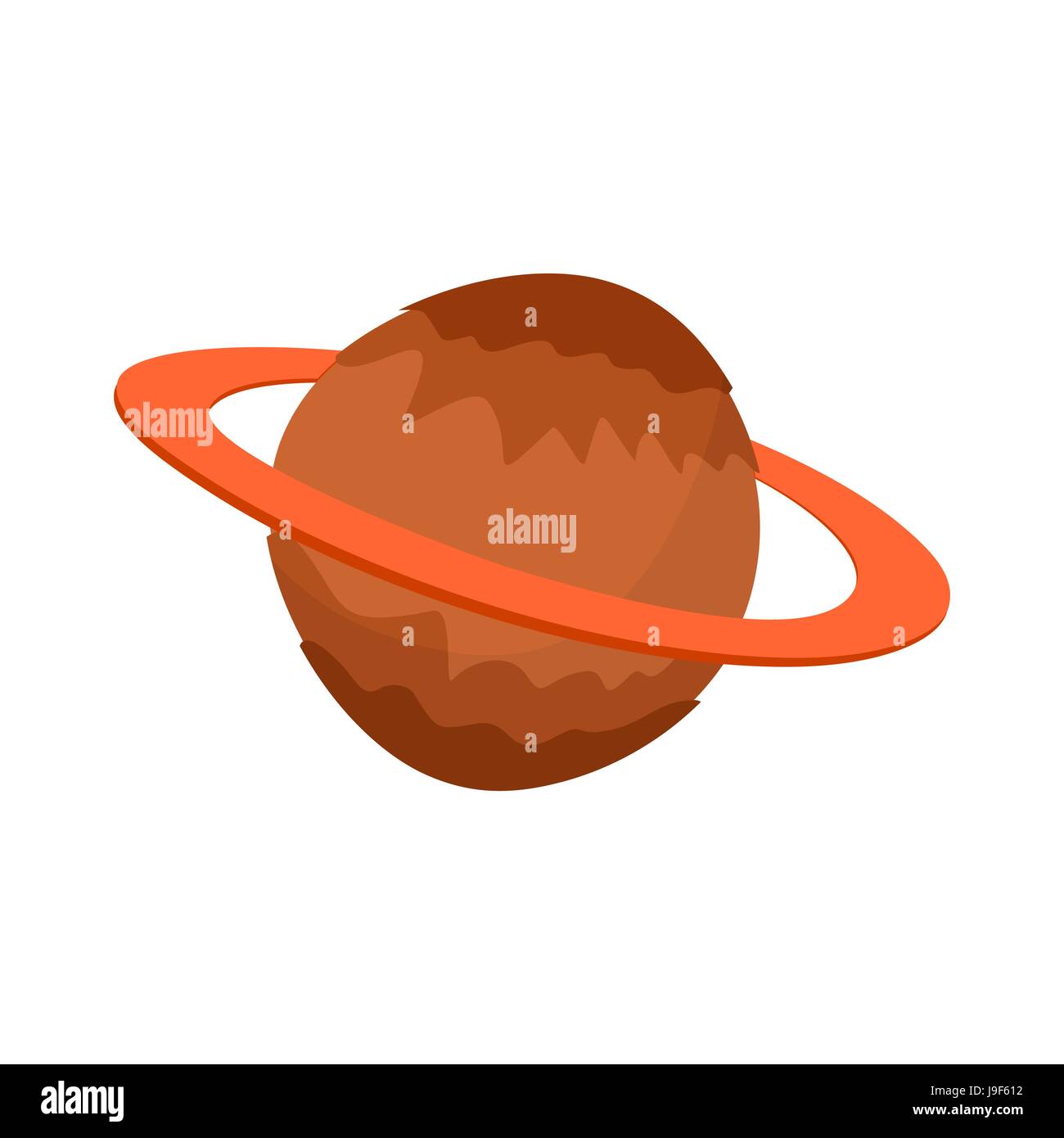 Saturn isolated cartoon style. Planet of solar system on white ...
