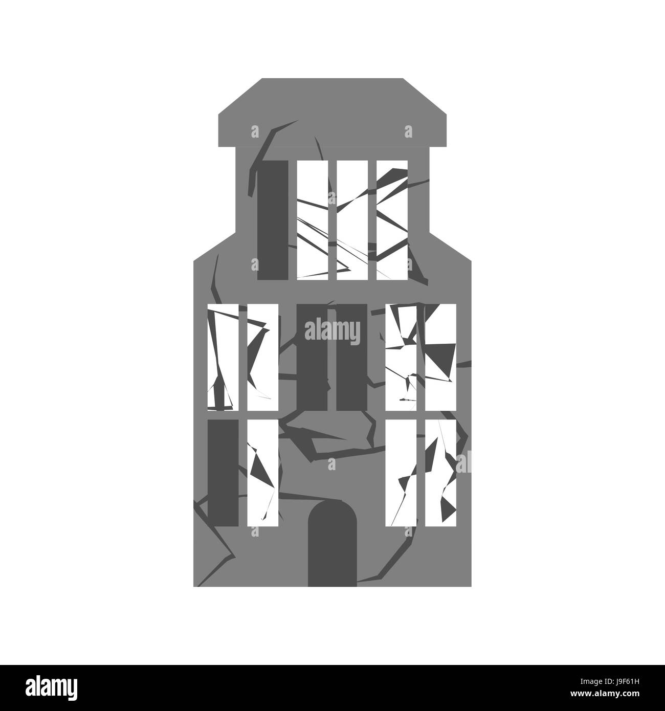 House destroyed by earthquake Stock Vector Images - Alamy