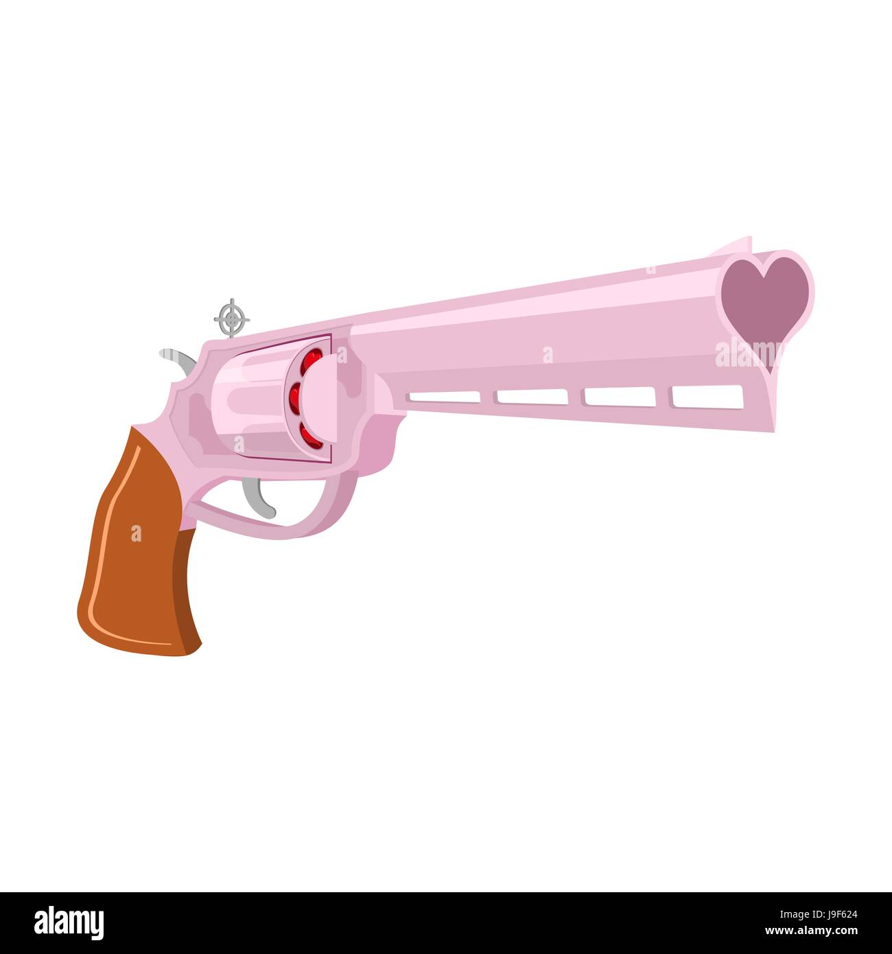 love Weapon isolated. Gunl ammunition heart on white background. Pink ...