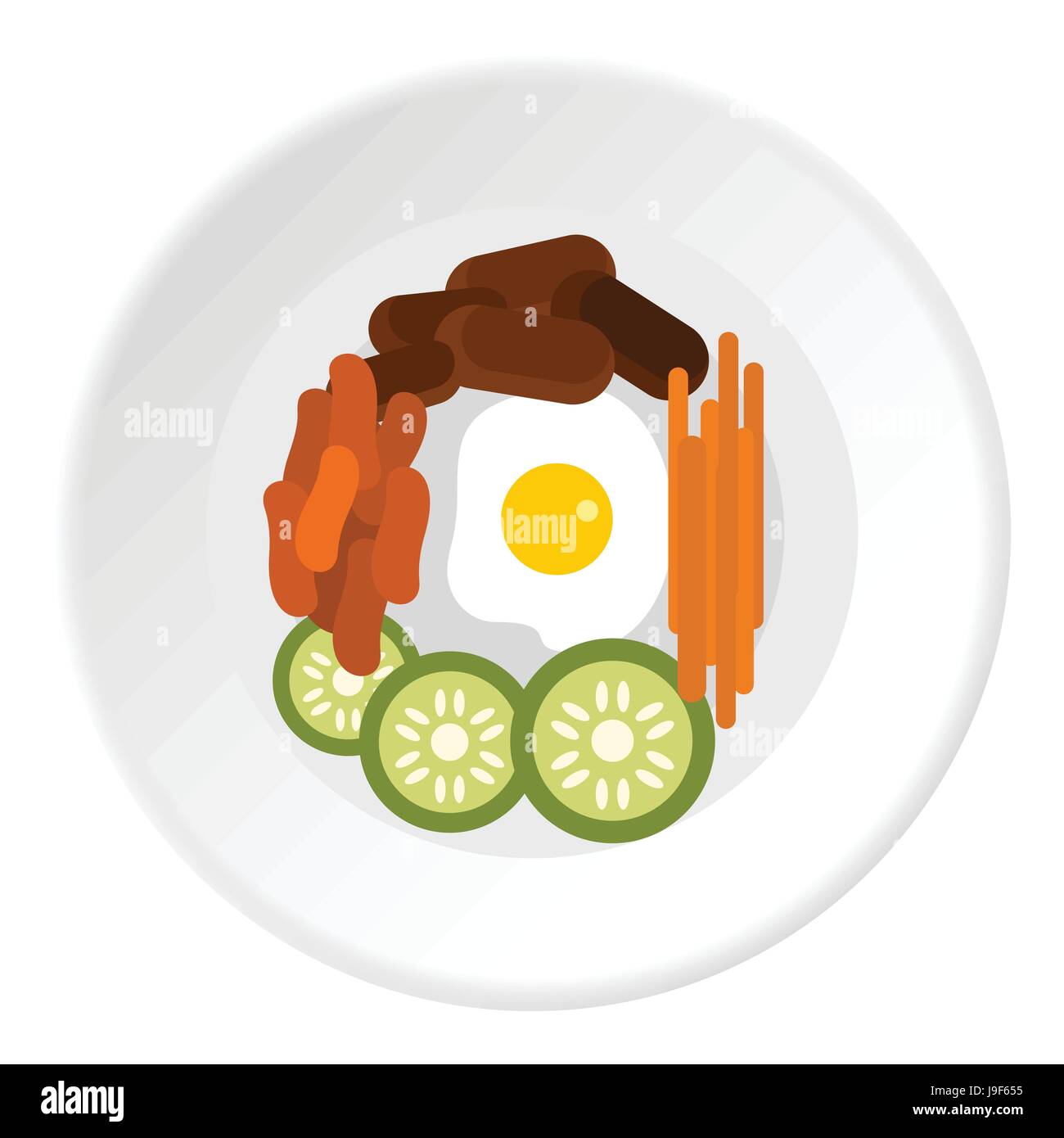 Bibimbap korean dish icon, flat style Stock Vector Image & Art - Alamy
