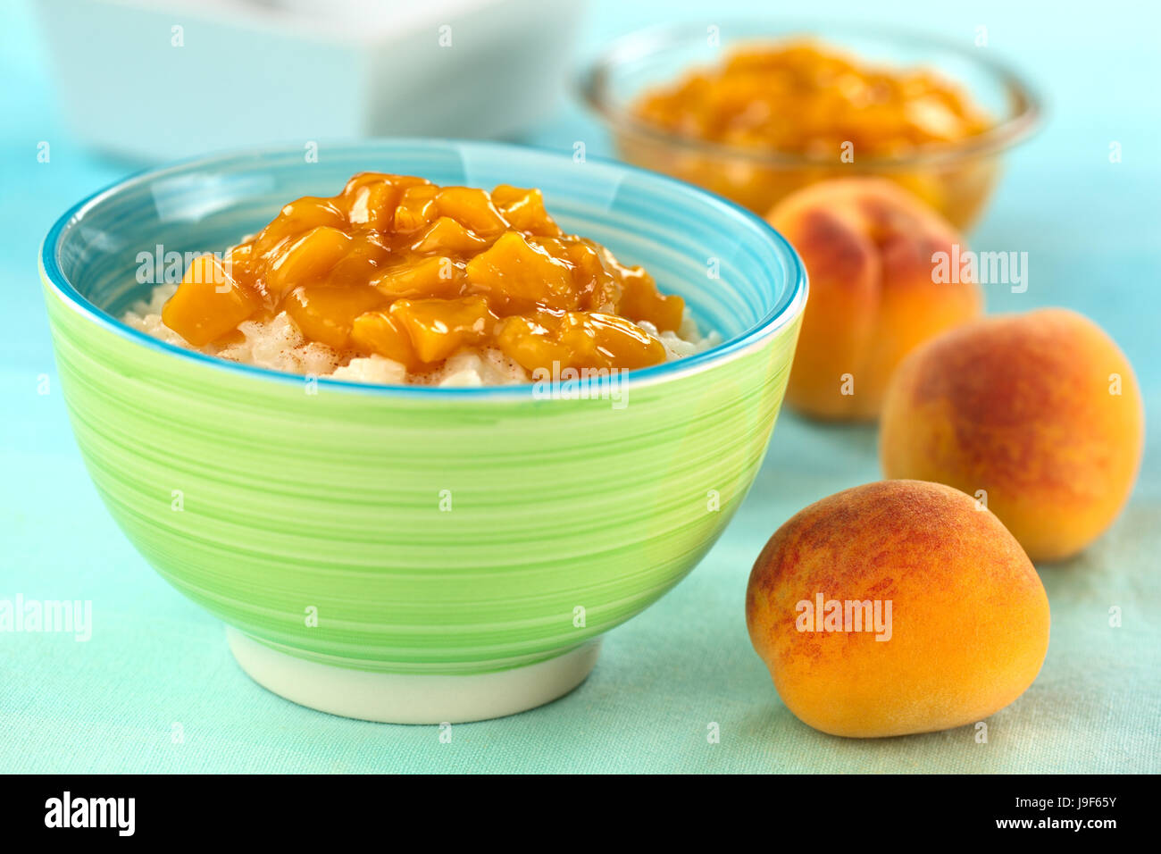 peach, compote, rice pudding, dessert, rice, food, aliment, sweetly ...