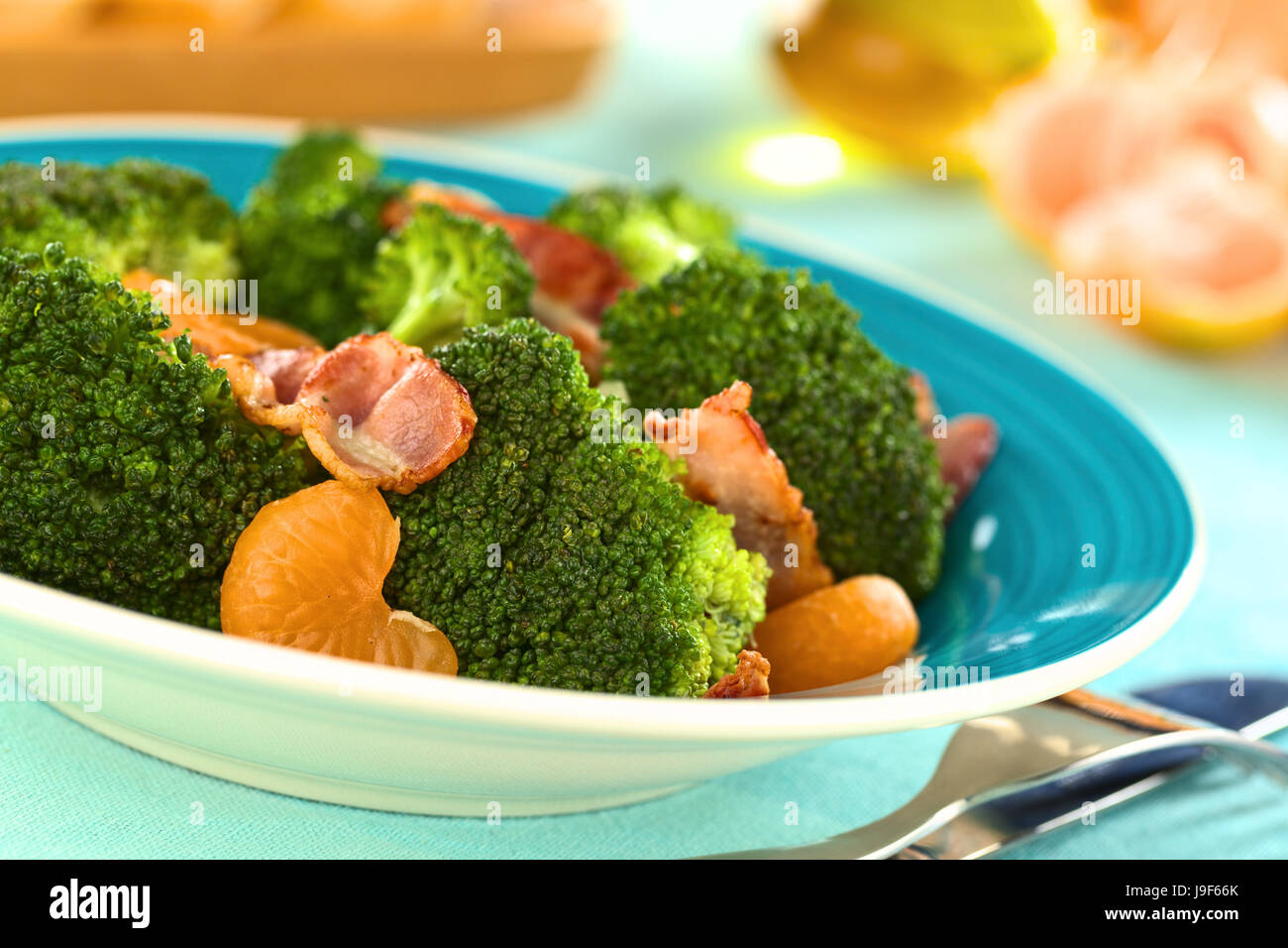 fruit, vegetable, tangerine, broccoli, bacon, salad, meat, food ...
