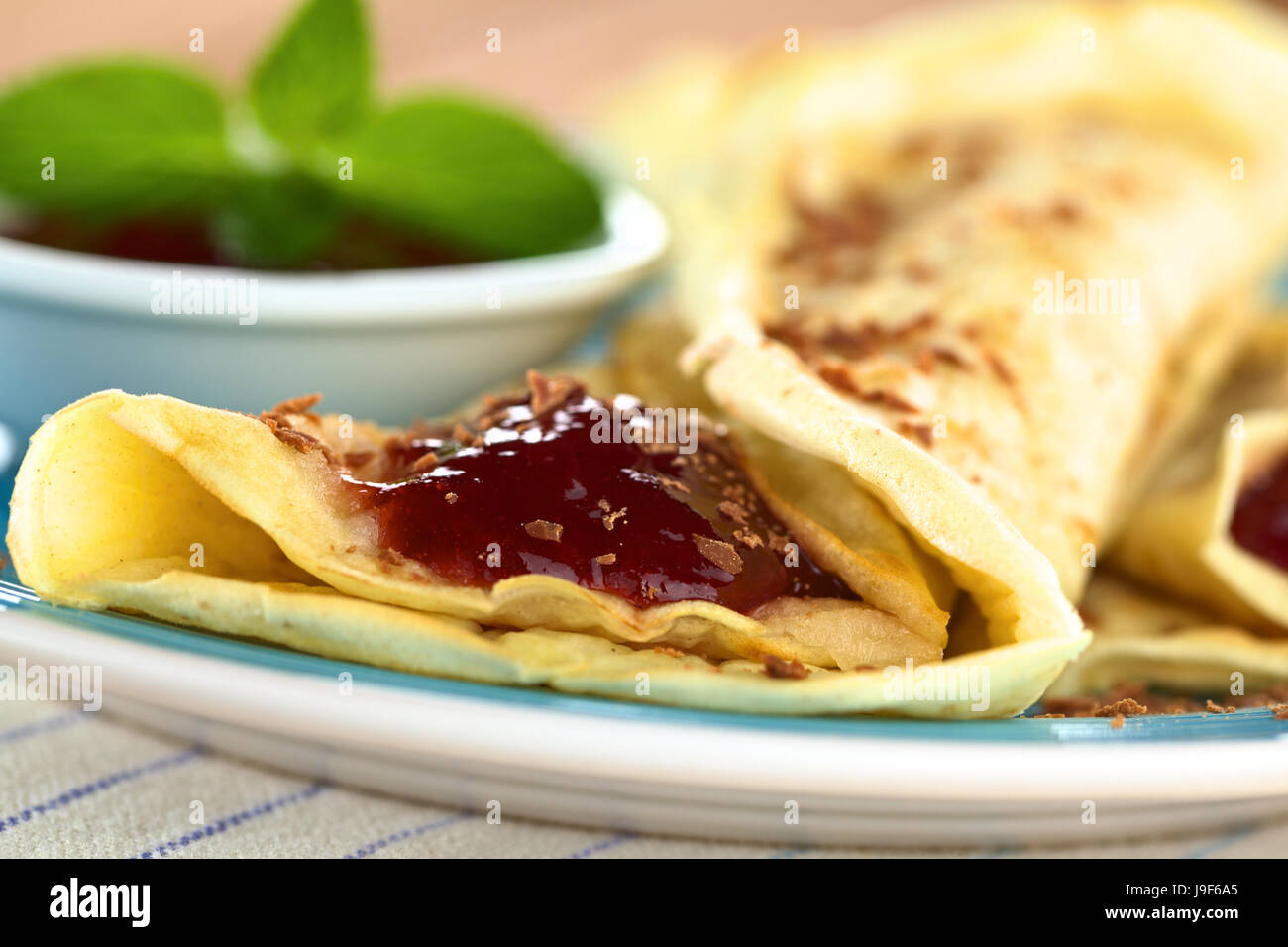 crepe with strawberry jam Stock Photo - Alamy