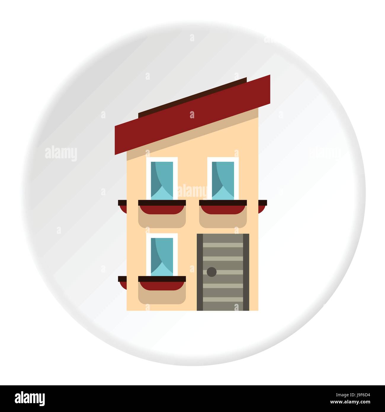Two storey house icon, flat style Stock Vector Image & Art - Alamy
