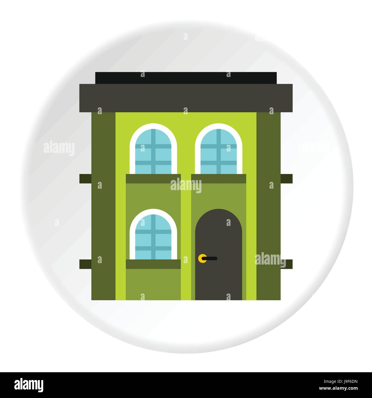 Two storey residential house icon, flat style Stock Vector Image & Art ...