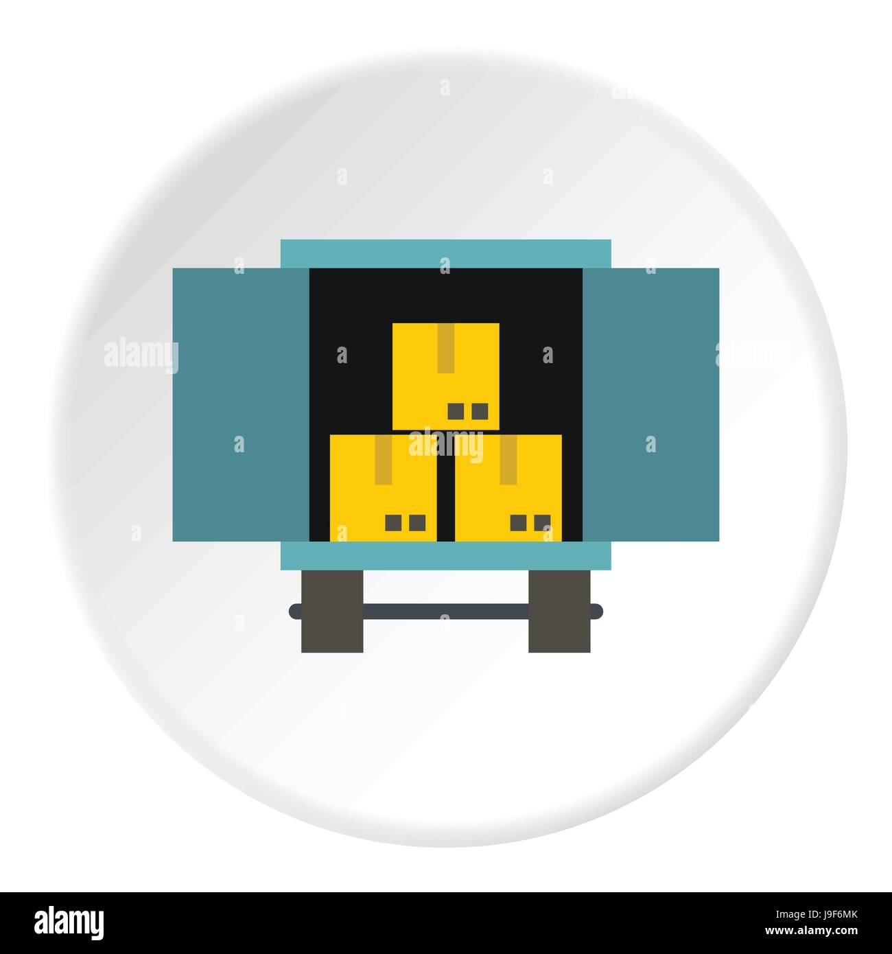 Cargo truck with load icon, flat style Stock Vector Image & Art - Alamy