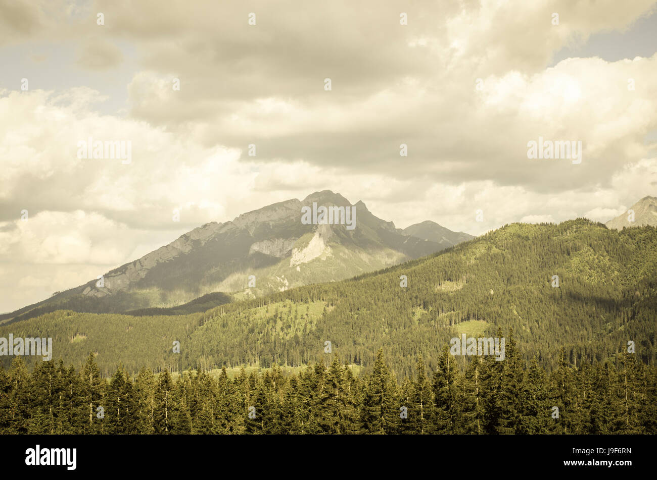 Vintage mountains landscape Stock Photo - Alamy