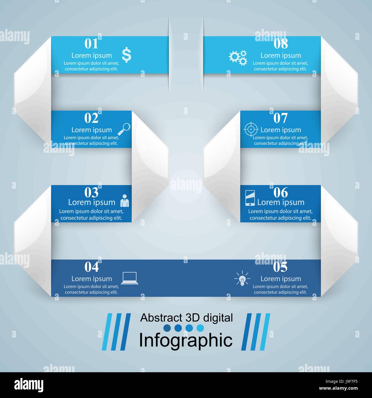 3D infographic design template and marketing icons Stock Vector Image ...