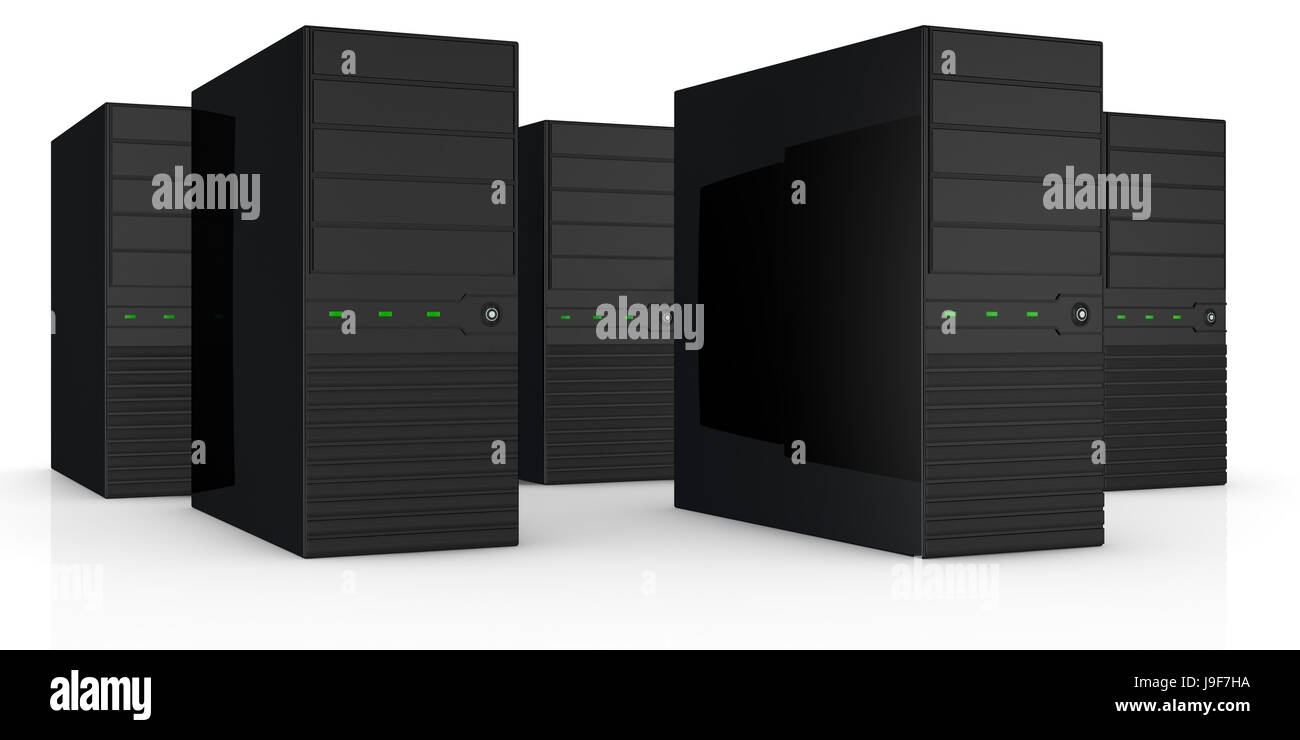 tower, office, PC, computers, computer, isolated, modern, modernity ...