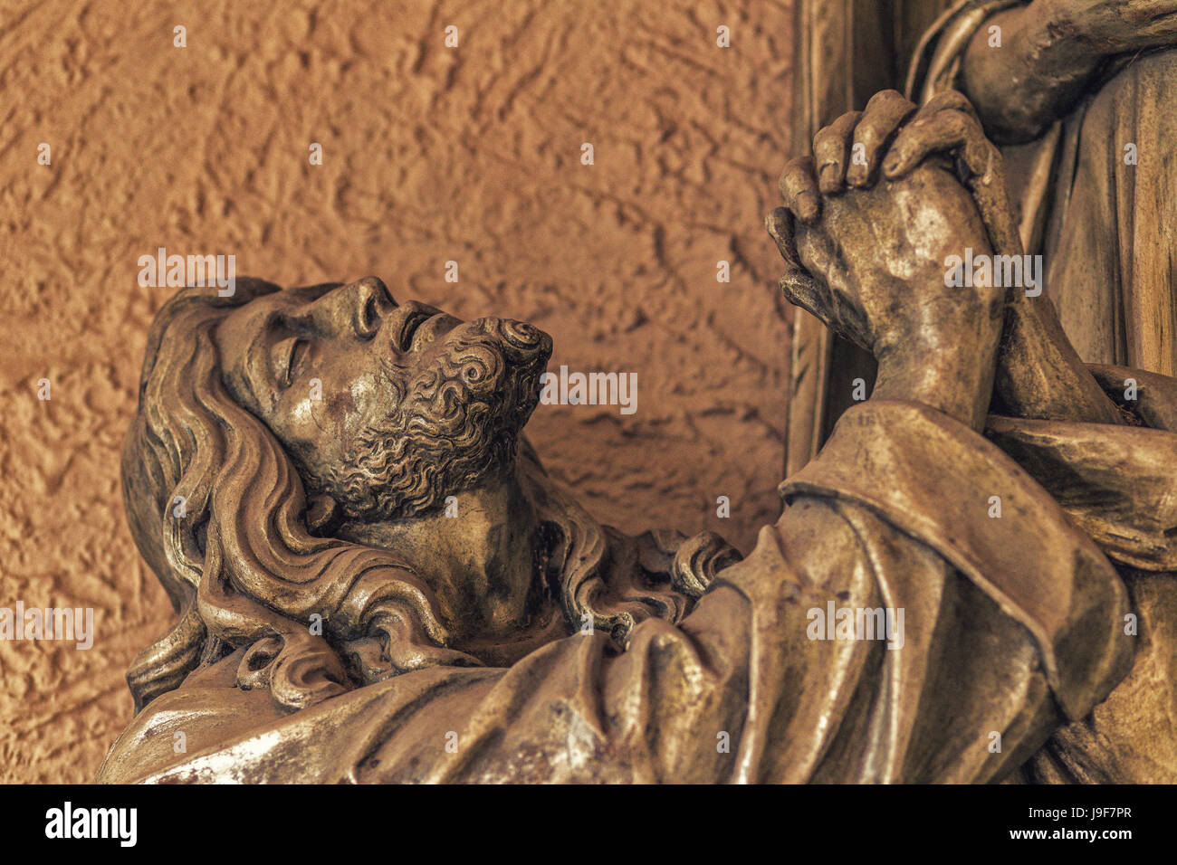 Jesus Christ with praying hands Stock Photo - Alamy