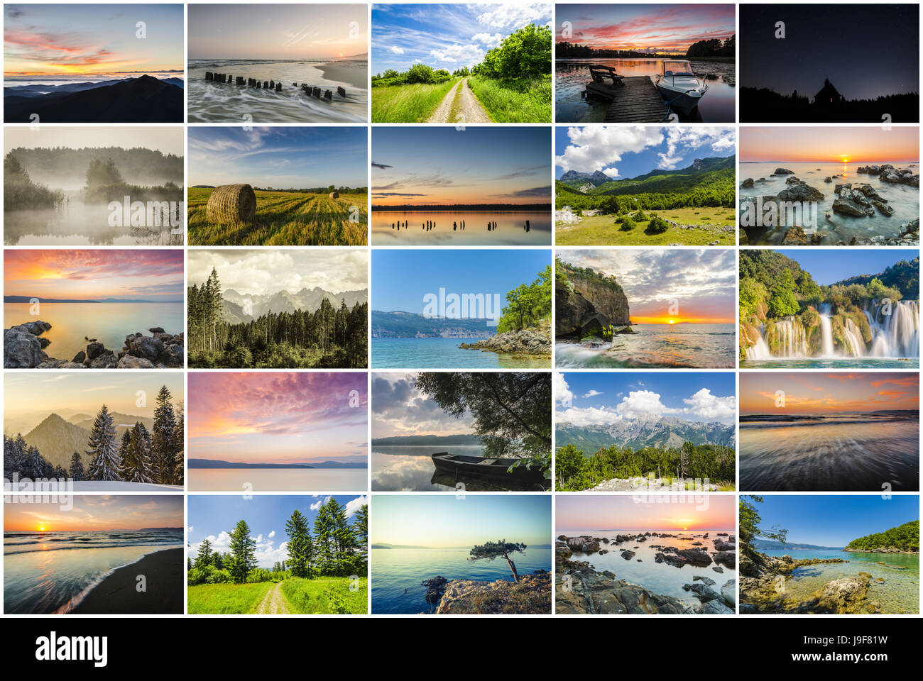 Collage of landscapes Stock Photo - Alamy