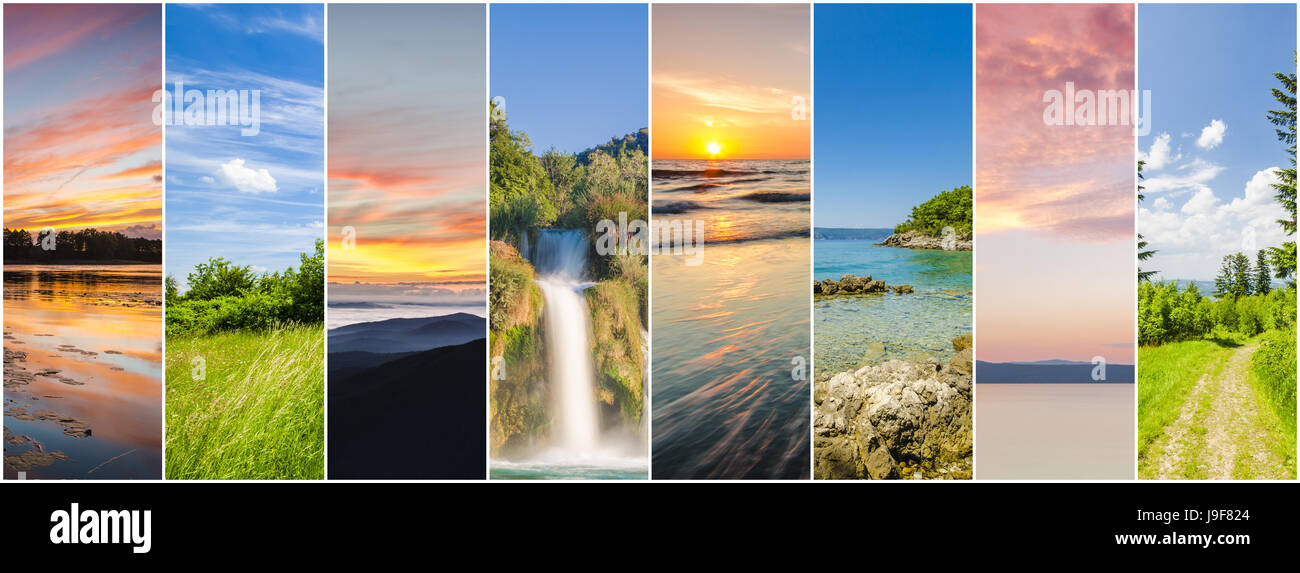 Collage of landscapes Stock Photo - Alamy