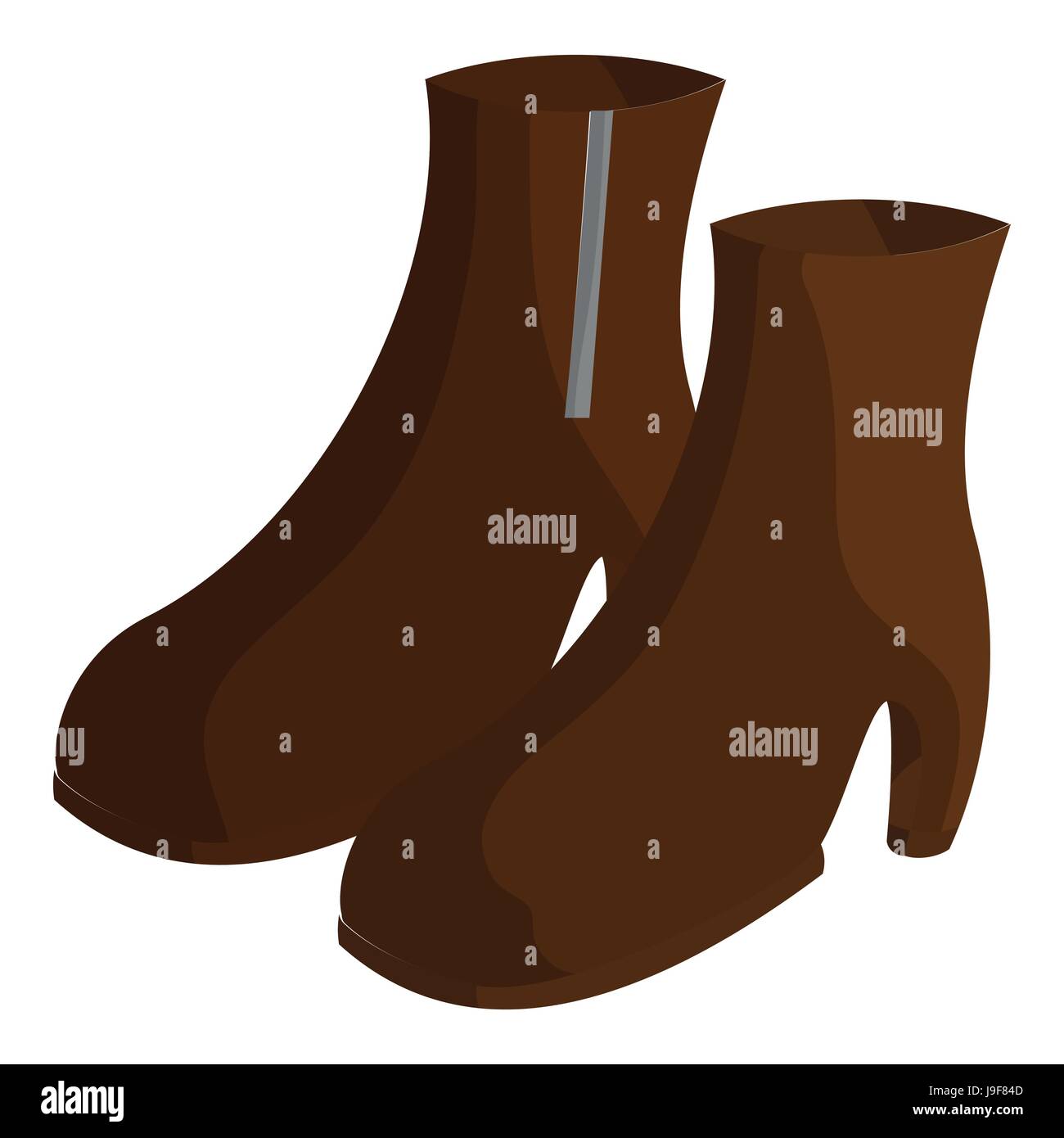 Pair of brown female boots icon, cartoon style Stock Vector Image & Art ...