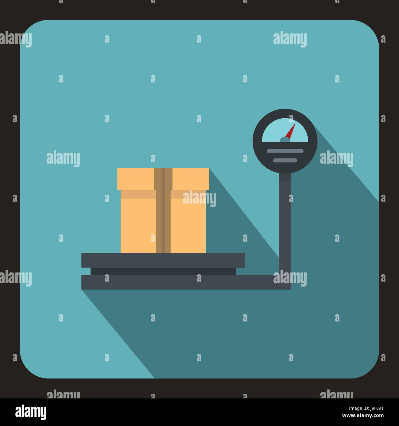 Scales for weighing with box icon, flat style Stock Vector Image & Art ...