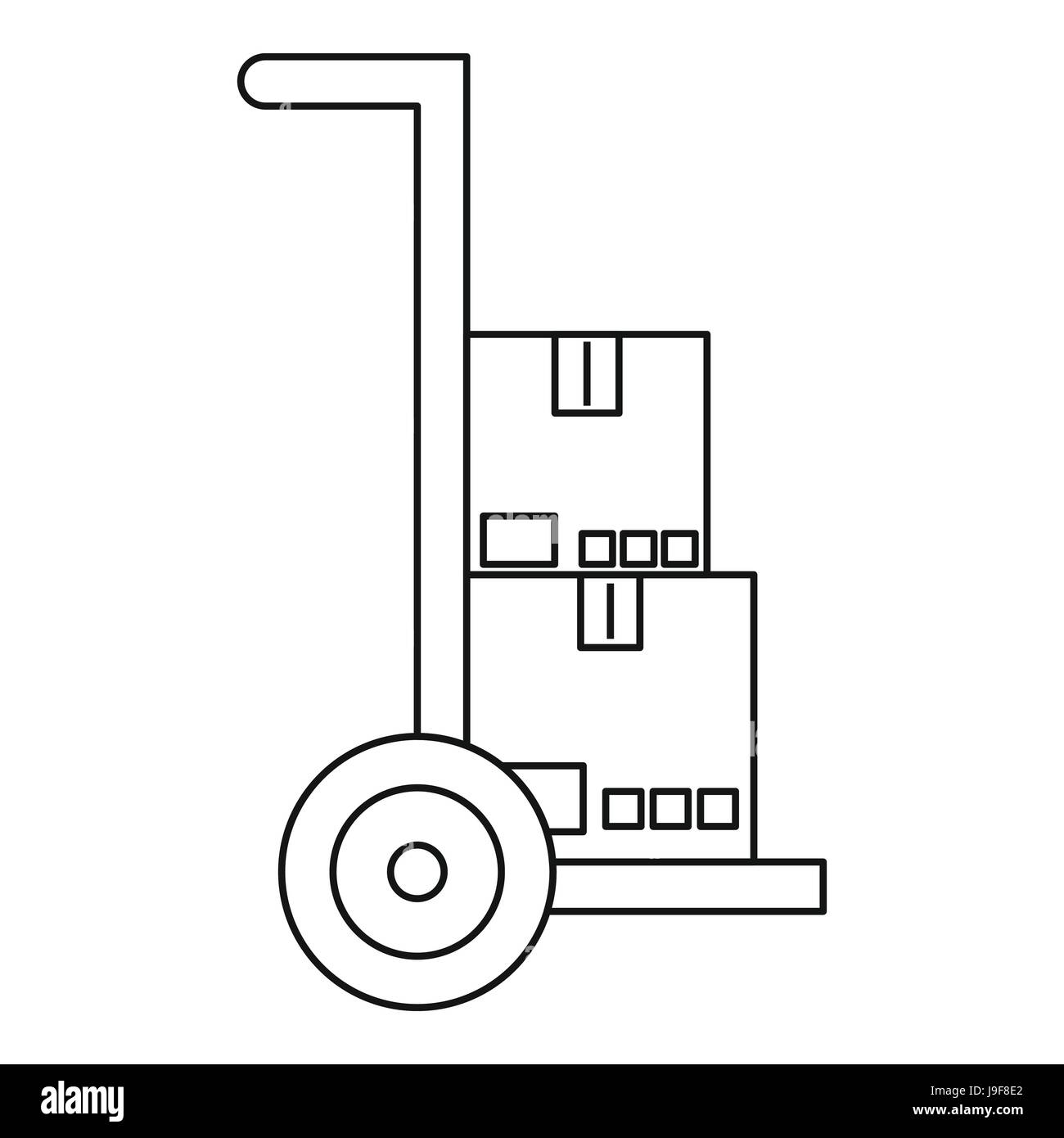 Hand truck dolly black icon Stock Vector Images - Alamy