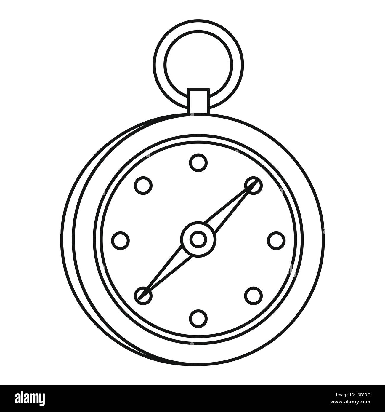 Compass icon, outline style Stock Vector Image & Art - Alamy
