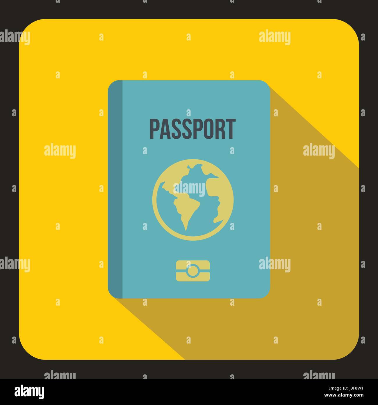 Blue Passport Icon Flat Style Stock Vector Image And Art Alamy
