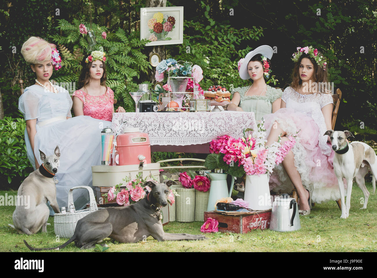 Vintage tea party Stock Photo - Alamy