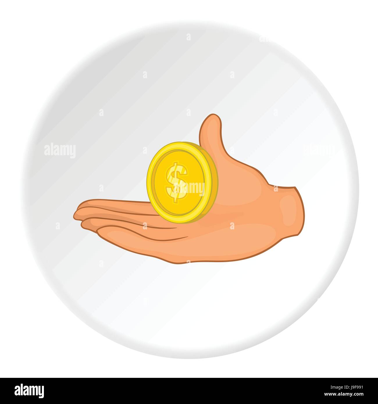 Hand and coin icon, flat style Stock Vector Image & Art - Alamy