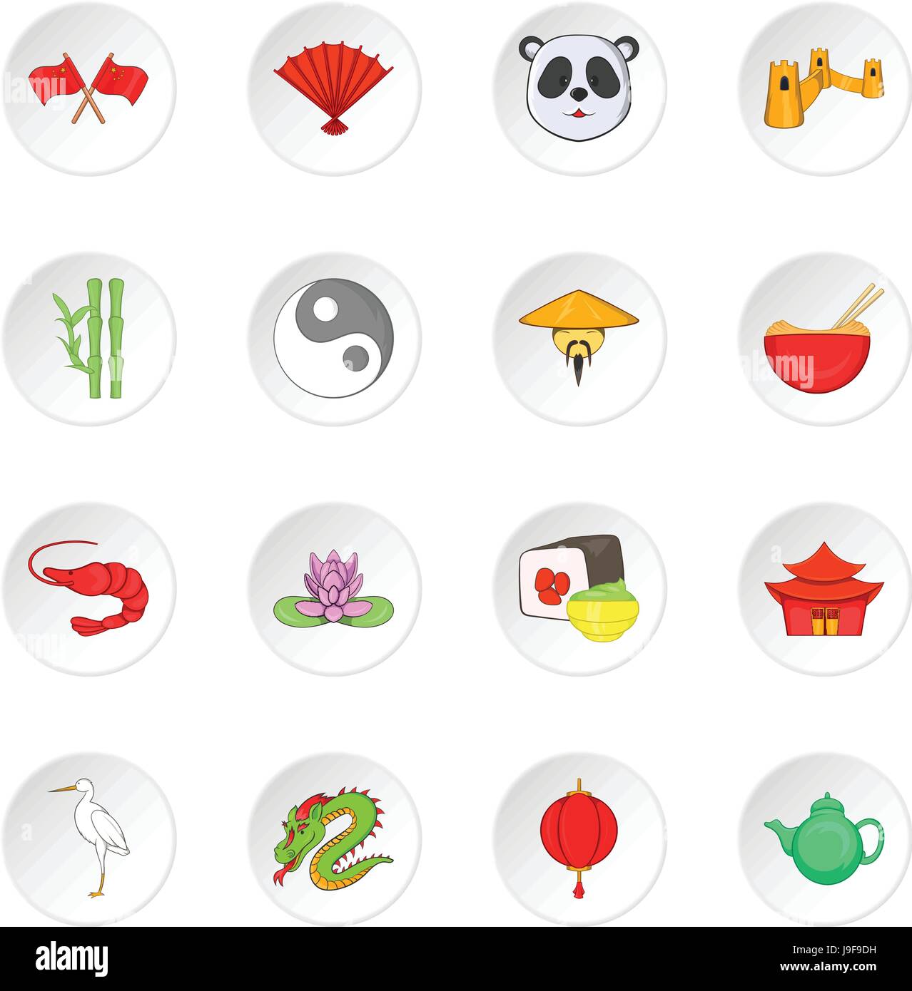 China icons, cartoon style Stock Vector Image & Art - Alamy