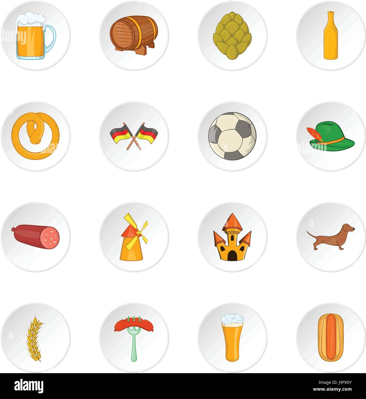 Germany icons, cartoon style Stock Vector Image & Art - Alamy