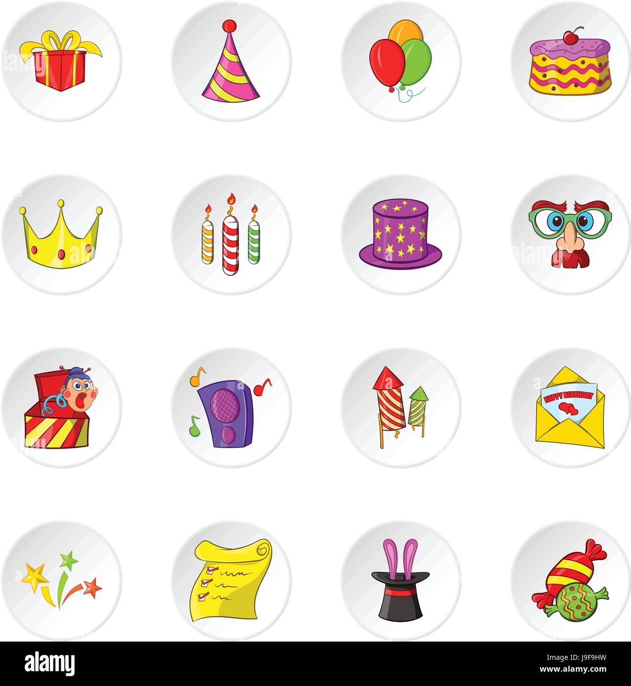 Celebration icons, cartoon style Stock Vector Image & Art - Alamy