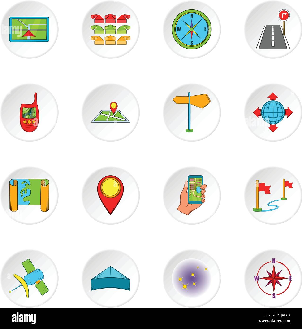 Navigation icons, cartoon style Stock Vector Image & Art - Alamy