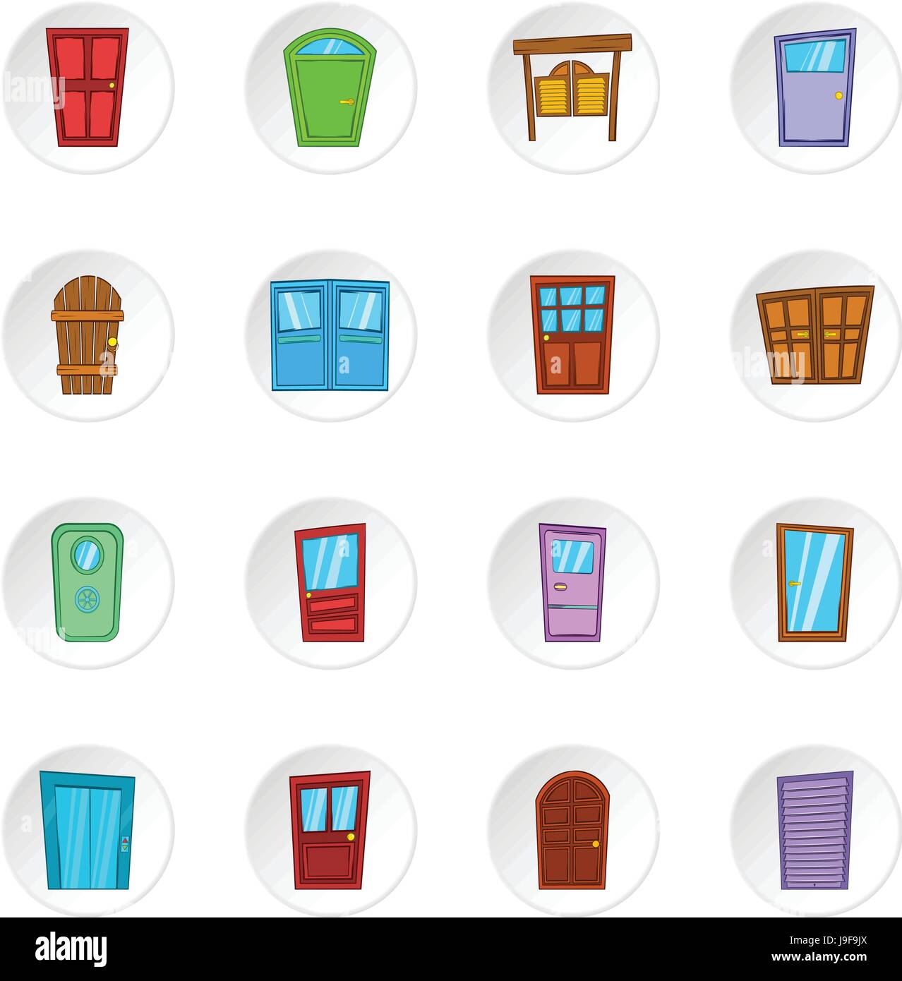 Door icons, cartoon style Stock Vector Image & Art - Alamy