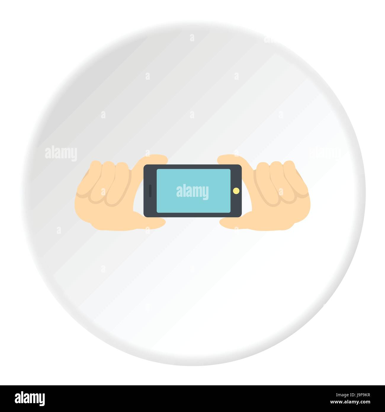 Hands with phone icon, flat style Stock Vector Image & Art - Alamy