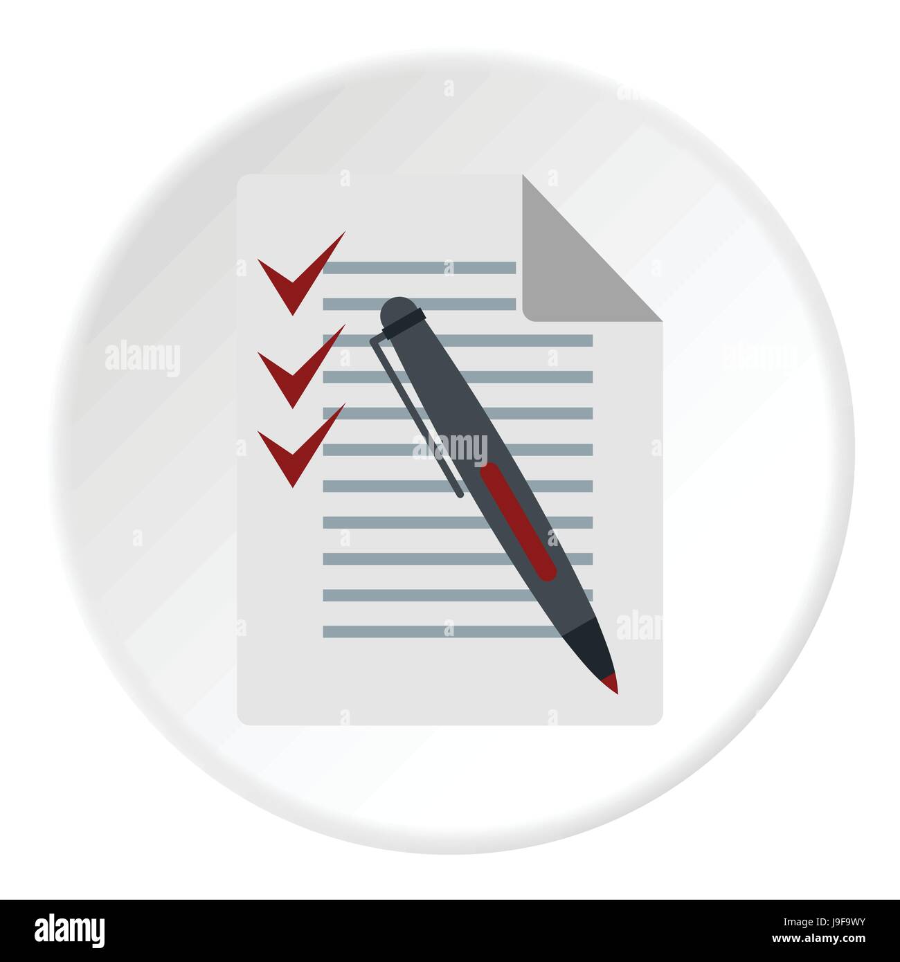 Checklist and pen icon, flat style Stock Vector Image & Art - Alamy