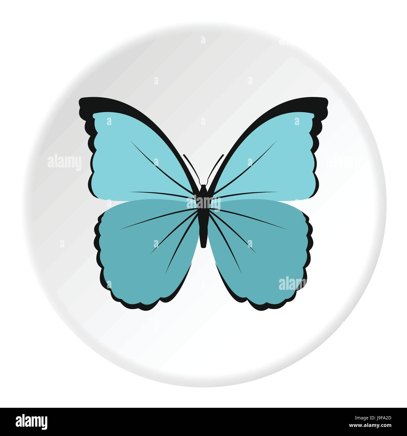 Light blue butterfly icon, flat style Stock Vector Image & Art - Alamy