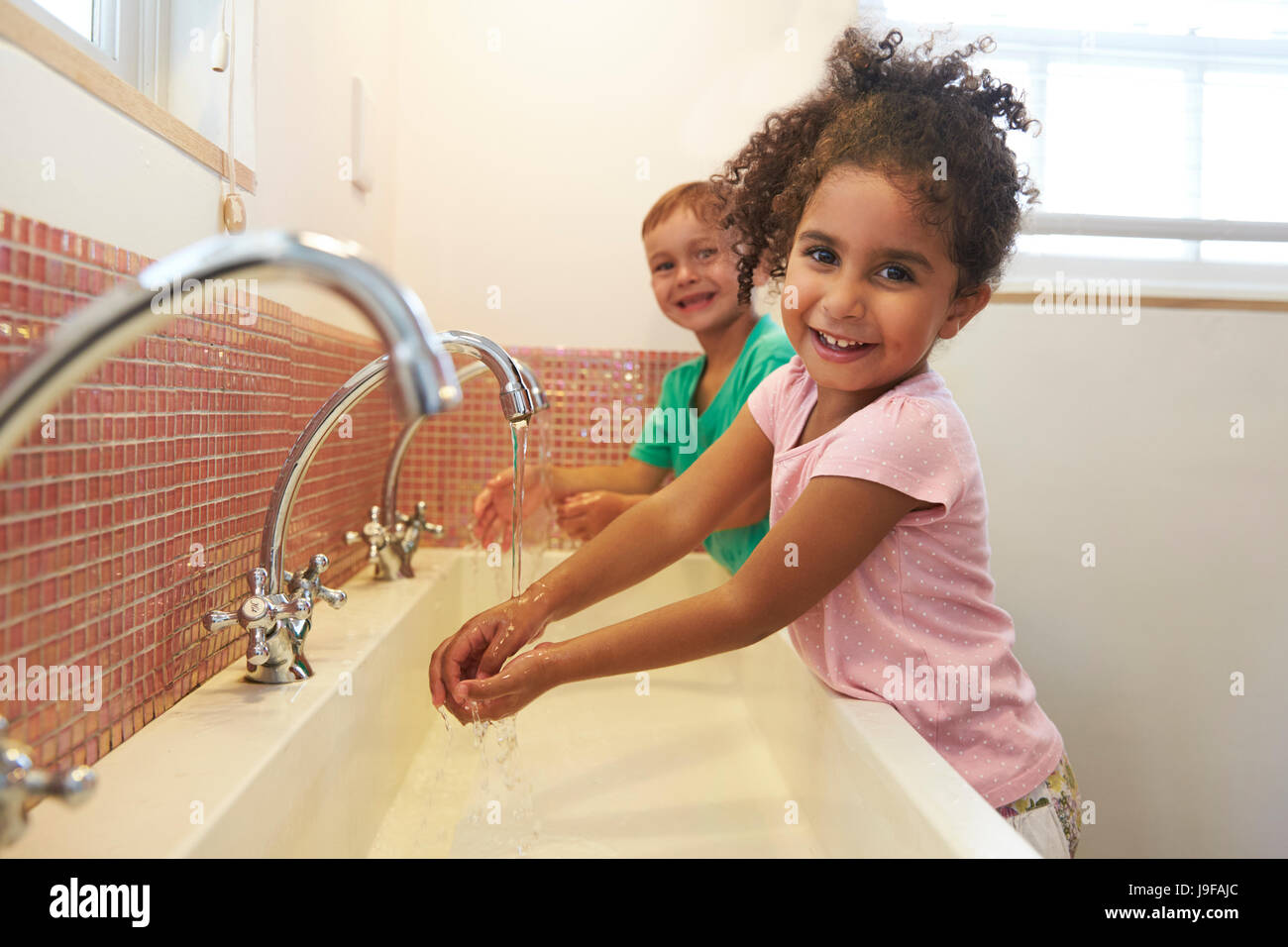 School washroom hi-res stock photography and images - Alamy
