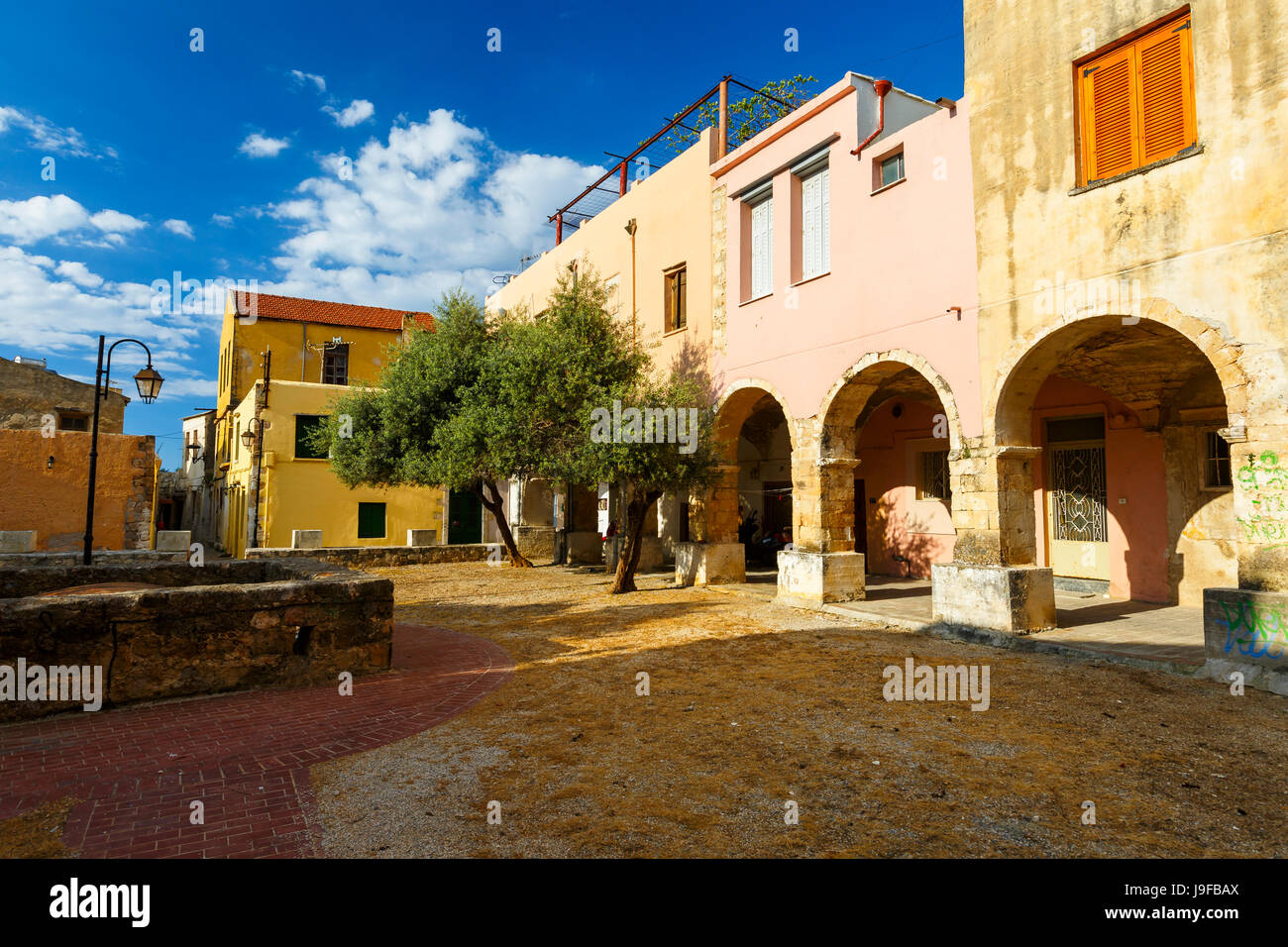 Houses in the old town of Chania in Crete, Greece Stock Photo - Alamy