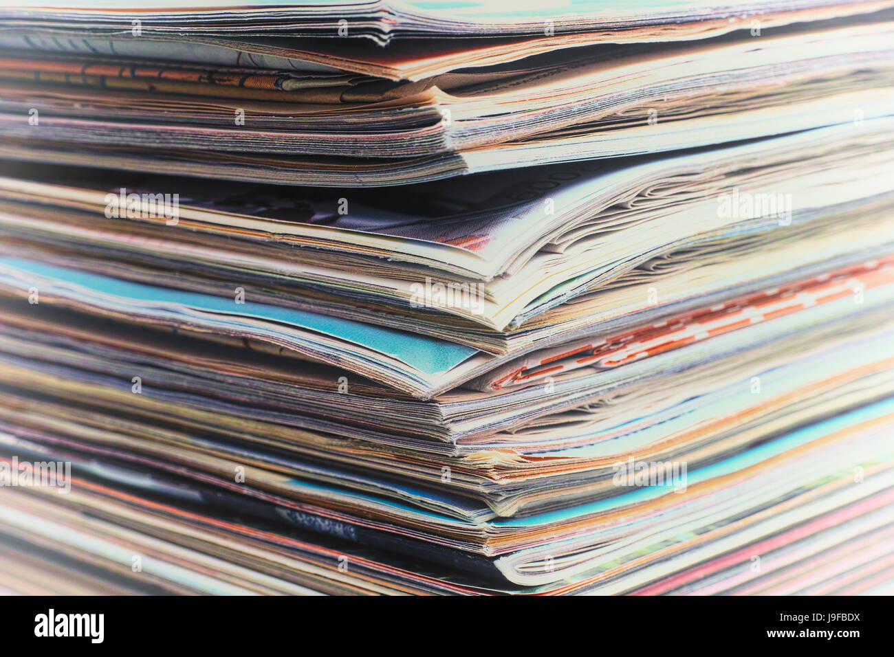 Stack of magazines. Close-up Stock Photo - Alamy
