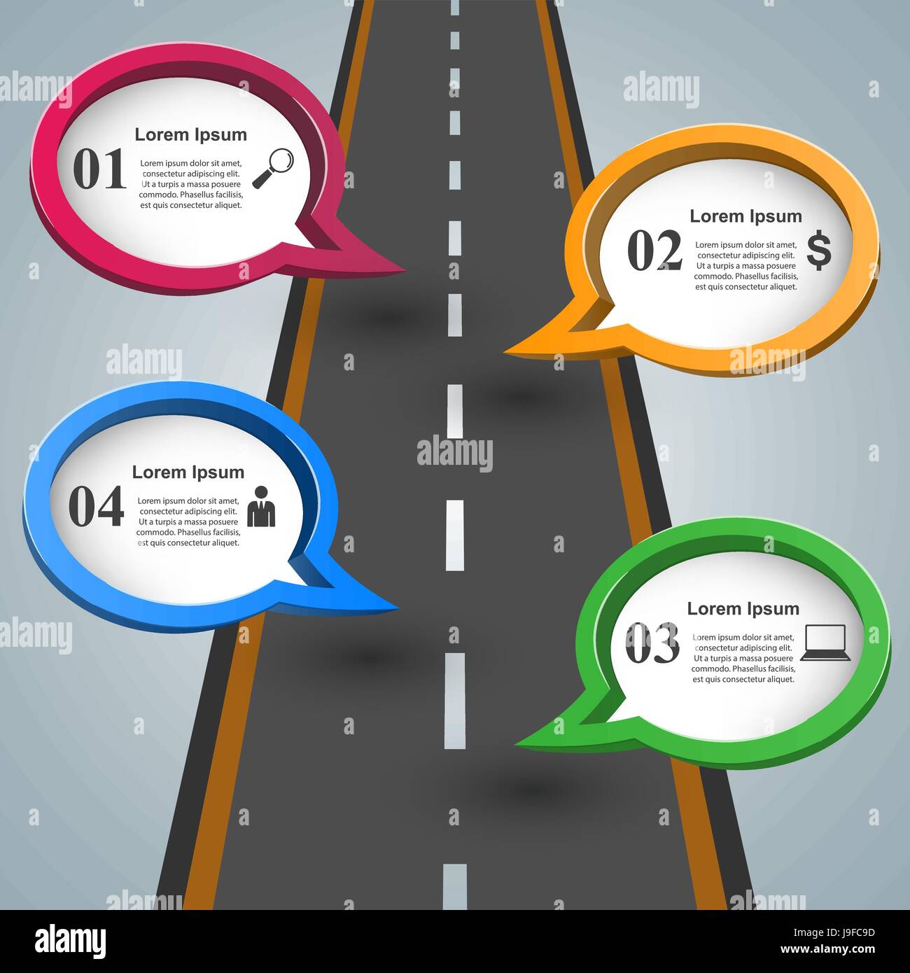 Road infographic design template and marketing icons Stock Vector Image ...