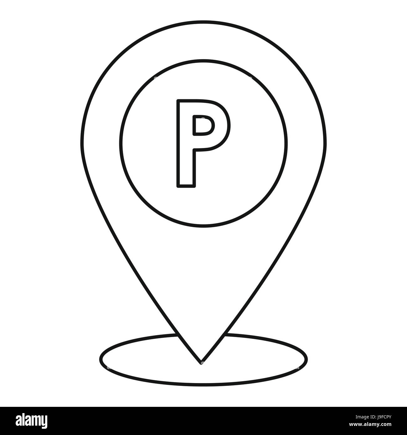 Parking pin icon, outline style Stock Vector Image & Art - Alamy