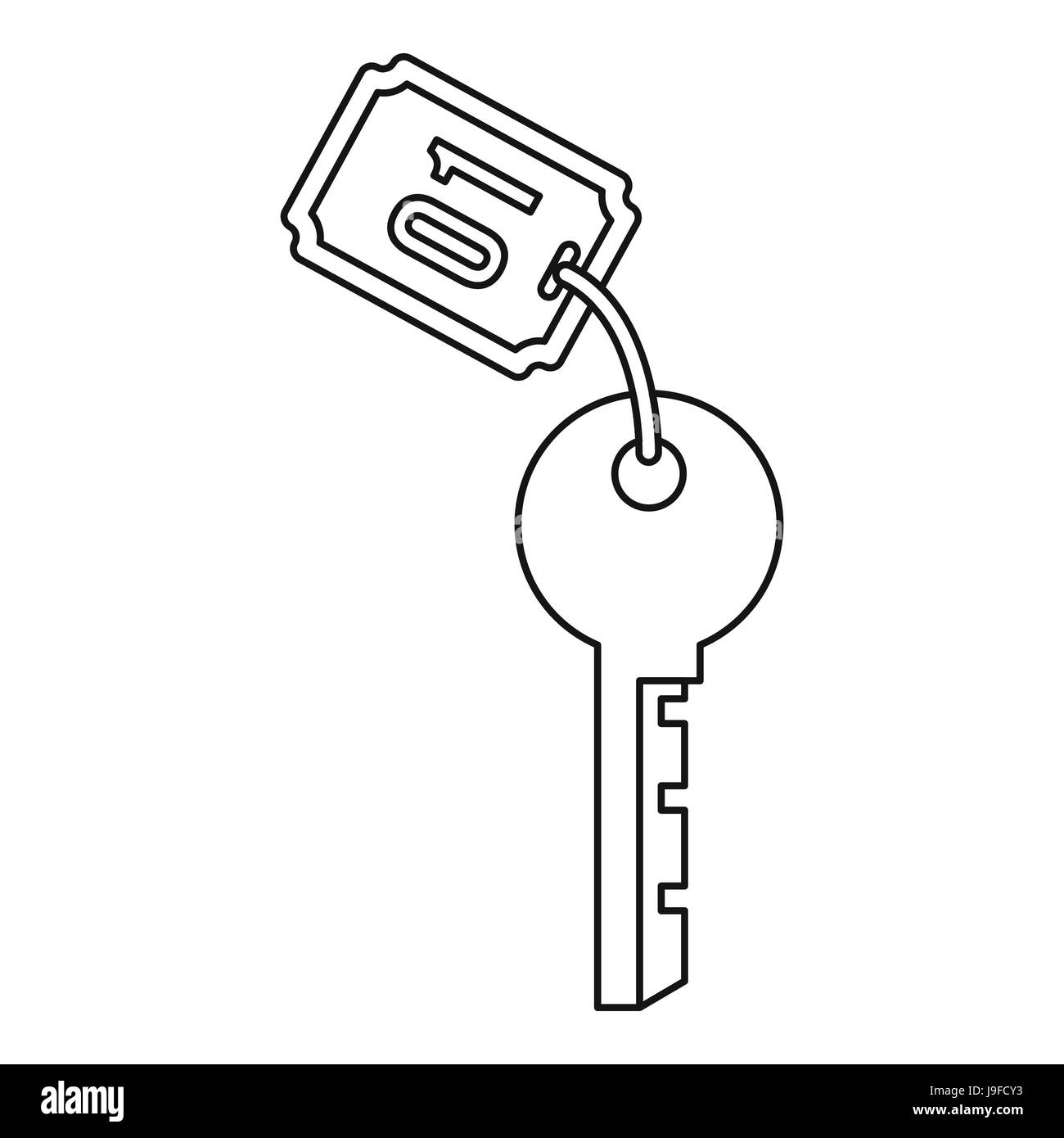 Hotel room key icon, outline style Stock Vector Image & Art - Alamy
