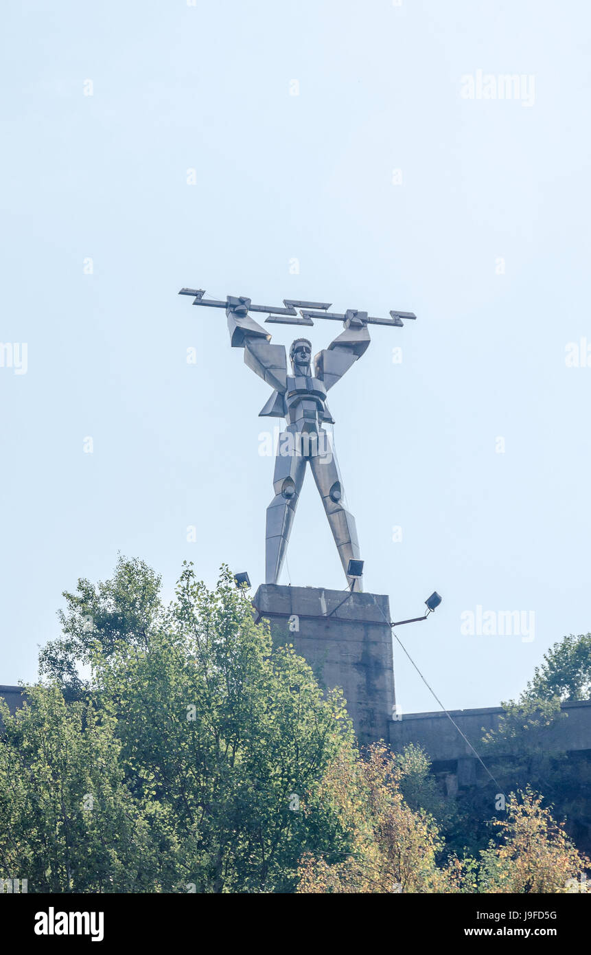 VIDRARU, ROMANIA - AUGUST 9, 2016: The Statue of Prometheus (Monumentul ...