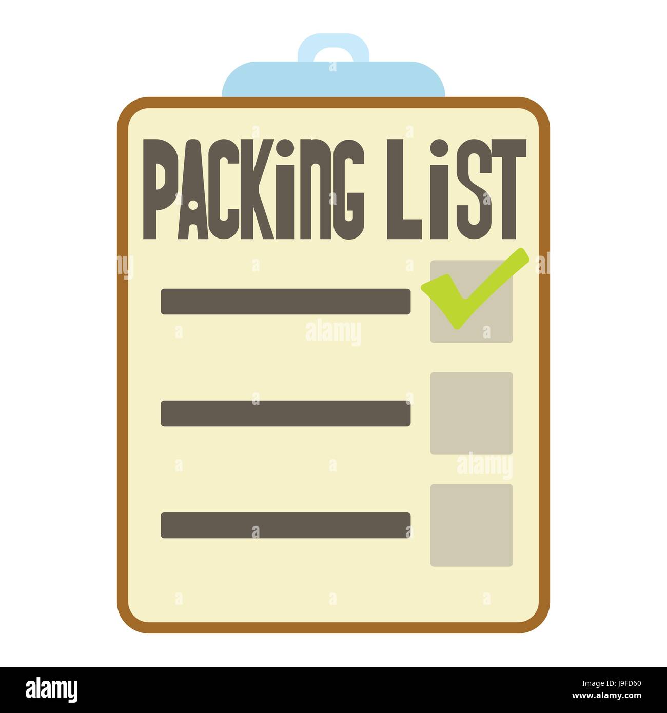 Clipboard with packing list icon, cartoon style Stock Vector Image ...