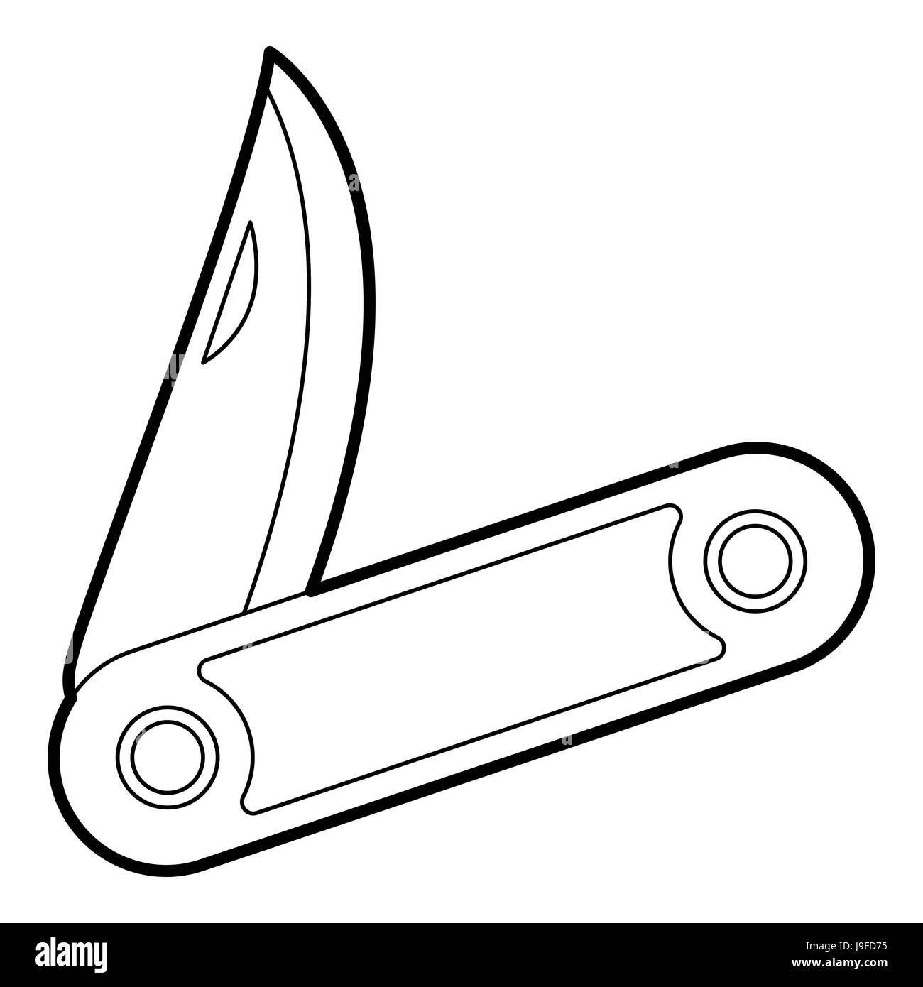 Pocket knife icon, outline style Stock Vector Image & Art - Alamy