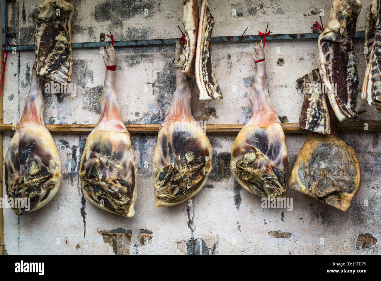 Hanging ham, Ancient Hongcun Village, Huangshan, Anhui province, China ...