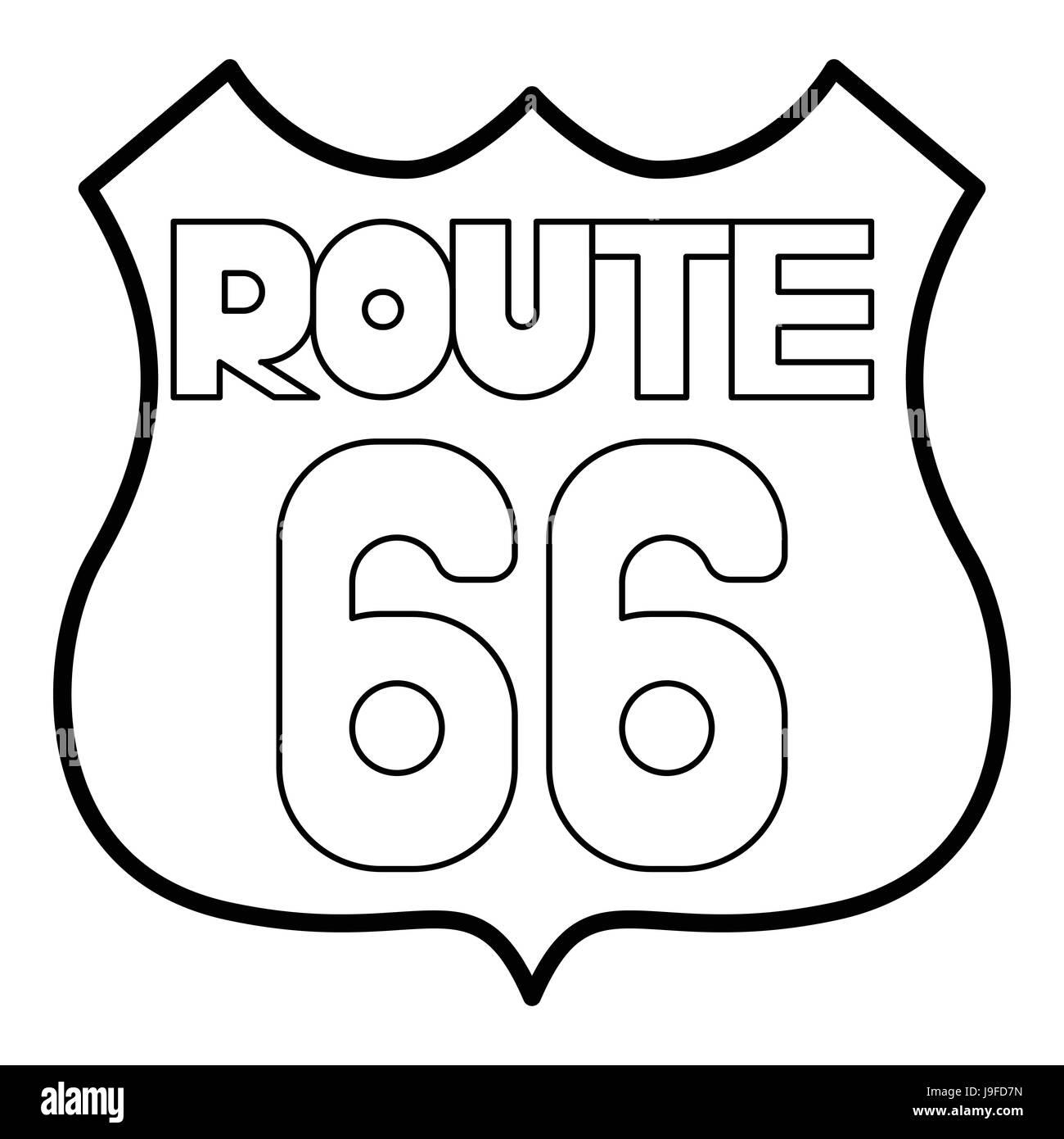 Historic route 66 symbol Black and White Stock Photos & Images - Alamy