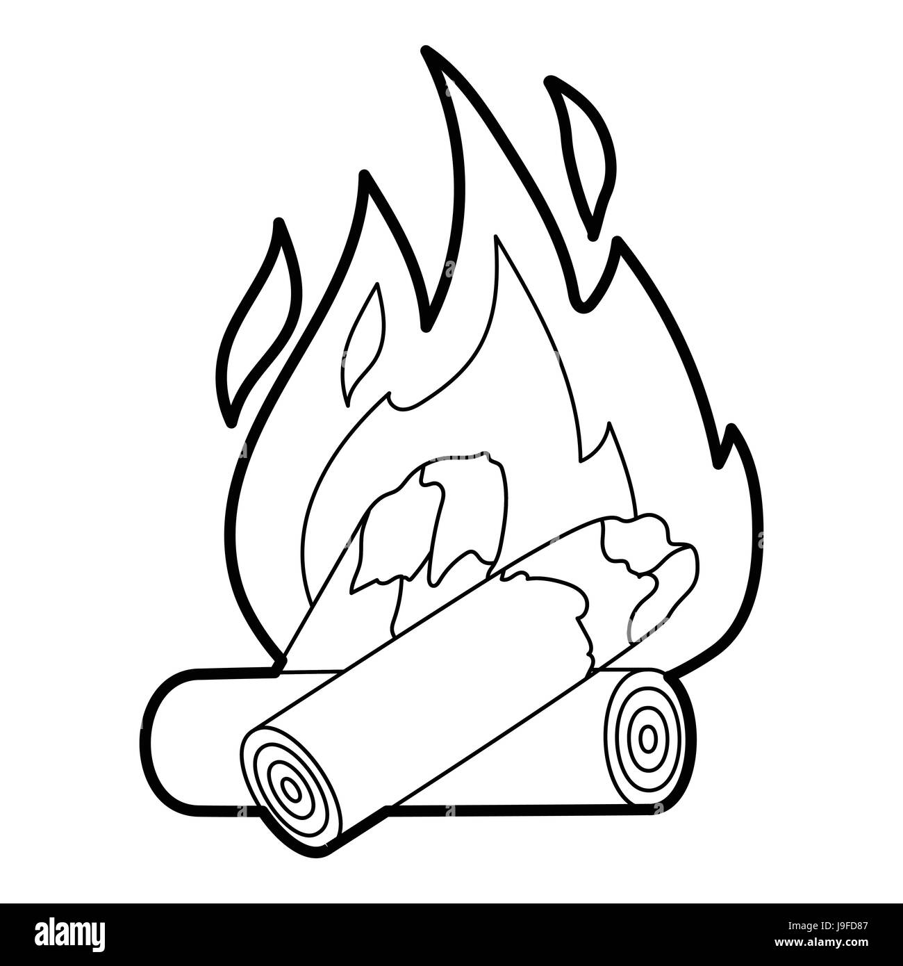 Fire Log Coloring Page