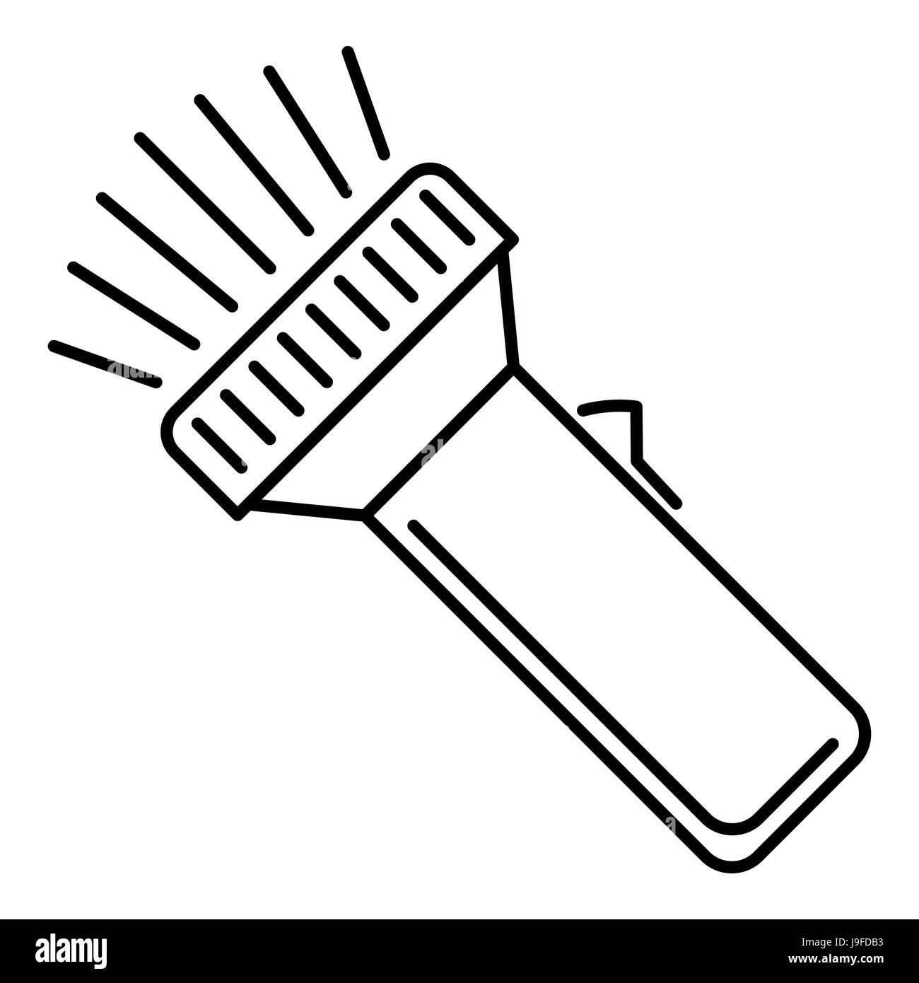Flashlight icon, outline style Stock Vector Image & Art - Alamy