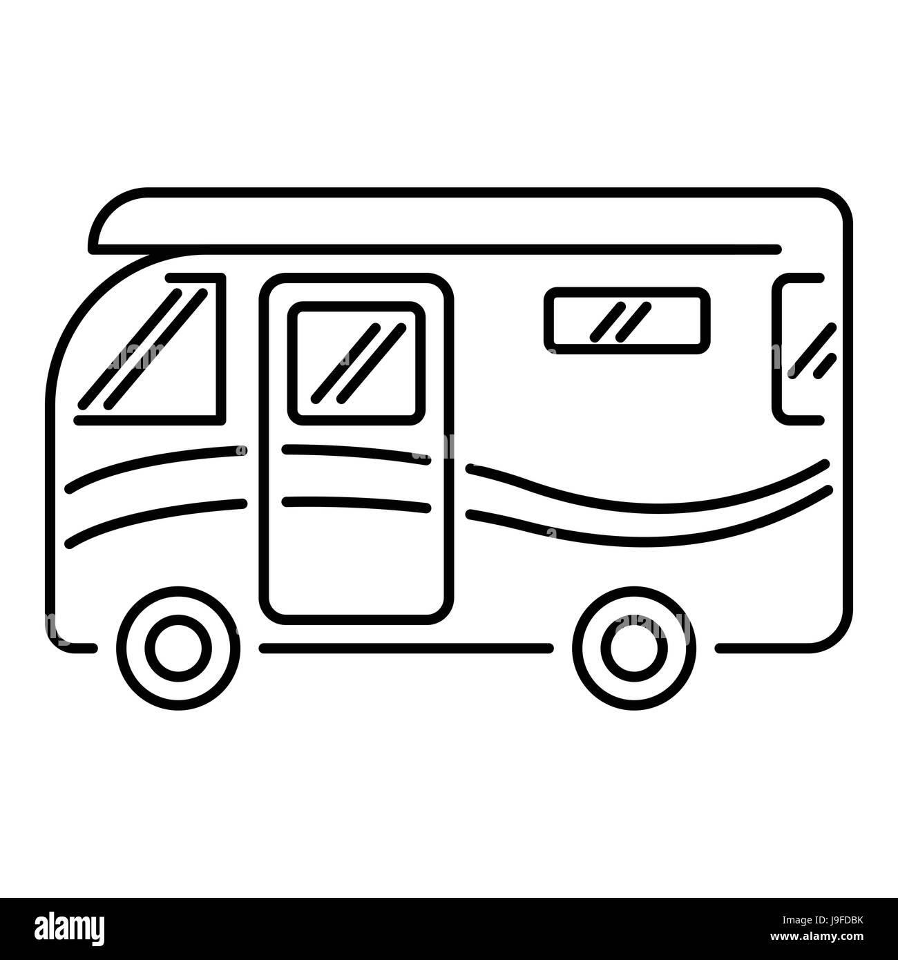 Traveling camper van icon, outline style Stock Vector Image & Art - Alamy