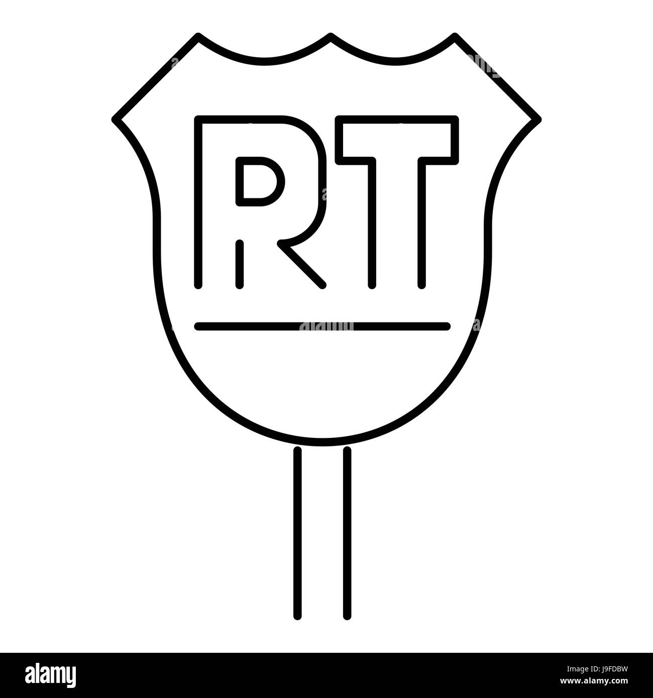 RT sign icon, outline style Stock Vector Image & Art - Alamy