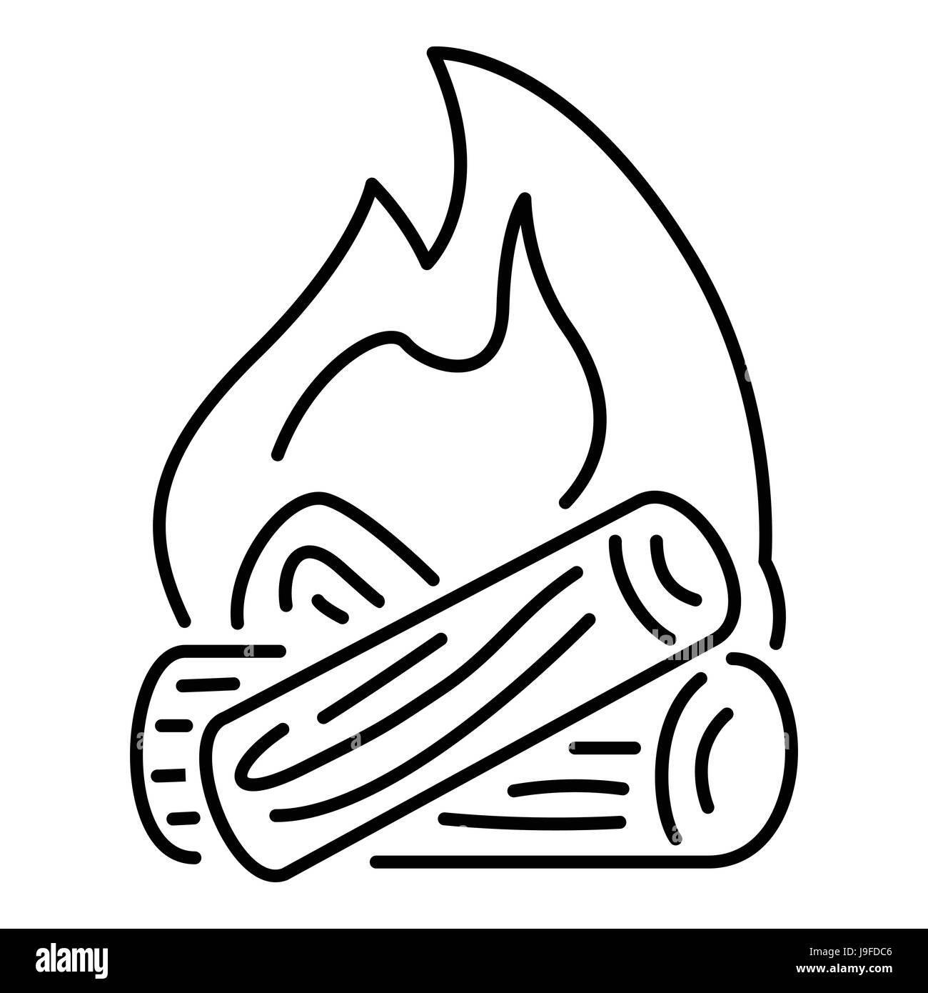 Burning bonfire icon, outline style Stock Vector Image & Art - Alamy